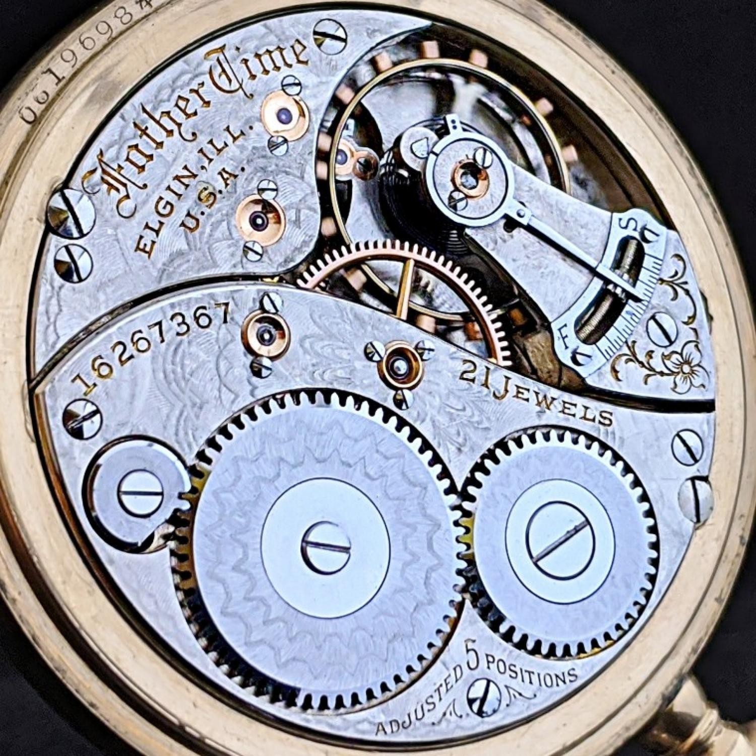 Elgin Grade 389 Watch #16267367 - 18s, 21j - Uploaded by Mobilaero